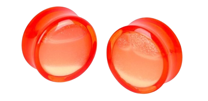 Glow in the Dark Sand in Liquid Red Ear Plugs – PiercedRepublic